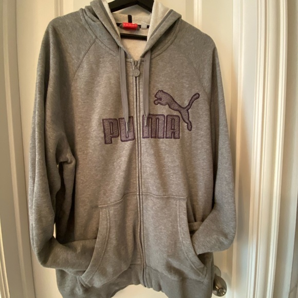 Puma | Jackets & Coats | Mens Puma Light Grey Zipup Jacket | Poshmark